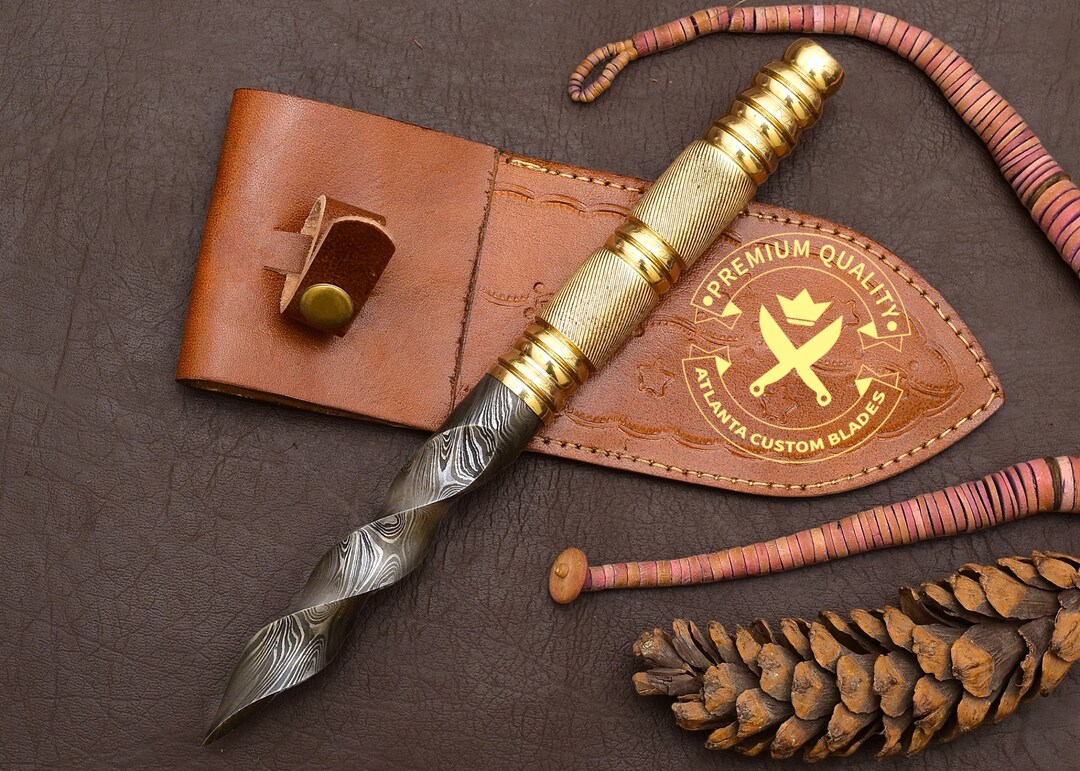 Luxurious Gold & Classic Silver Customized Damascus TRI DAGGER Knife ...