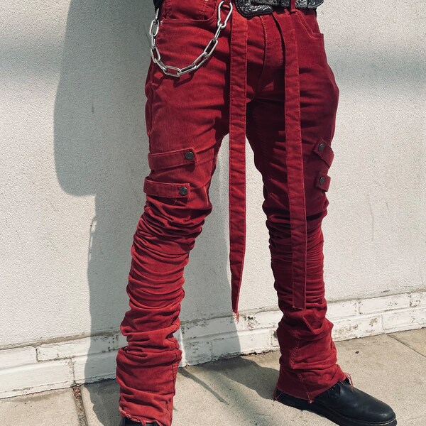 Stacked Jeans Men - Etsy