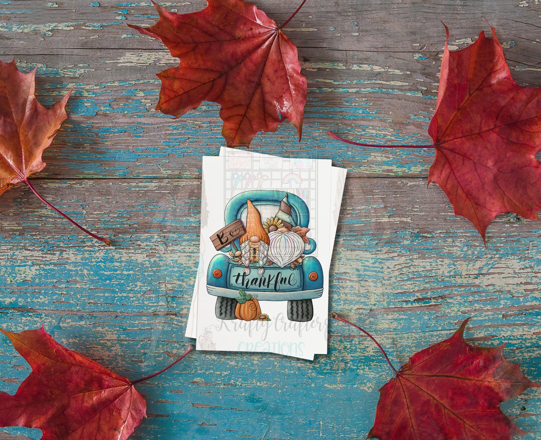Gnome Thanksgiving Card, Be Thankful Card, Harvest Gnomes: Expressing ...