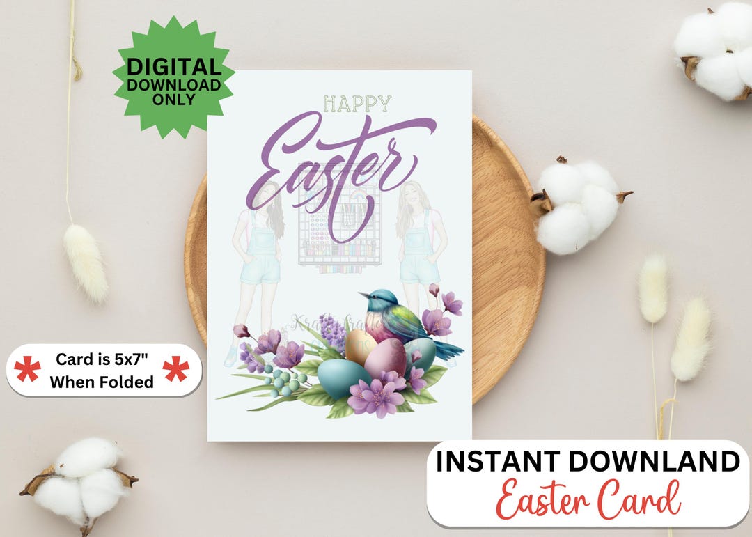 Happy Easter Greeting Card Spring Card Easter Wishes Card Holiday ...