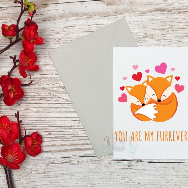 Fox Valentine Card - Etsy