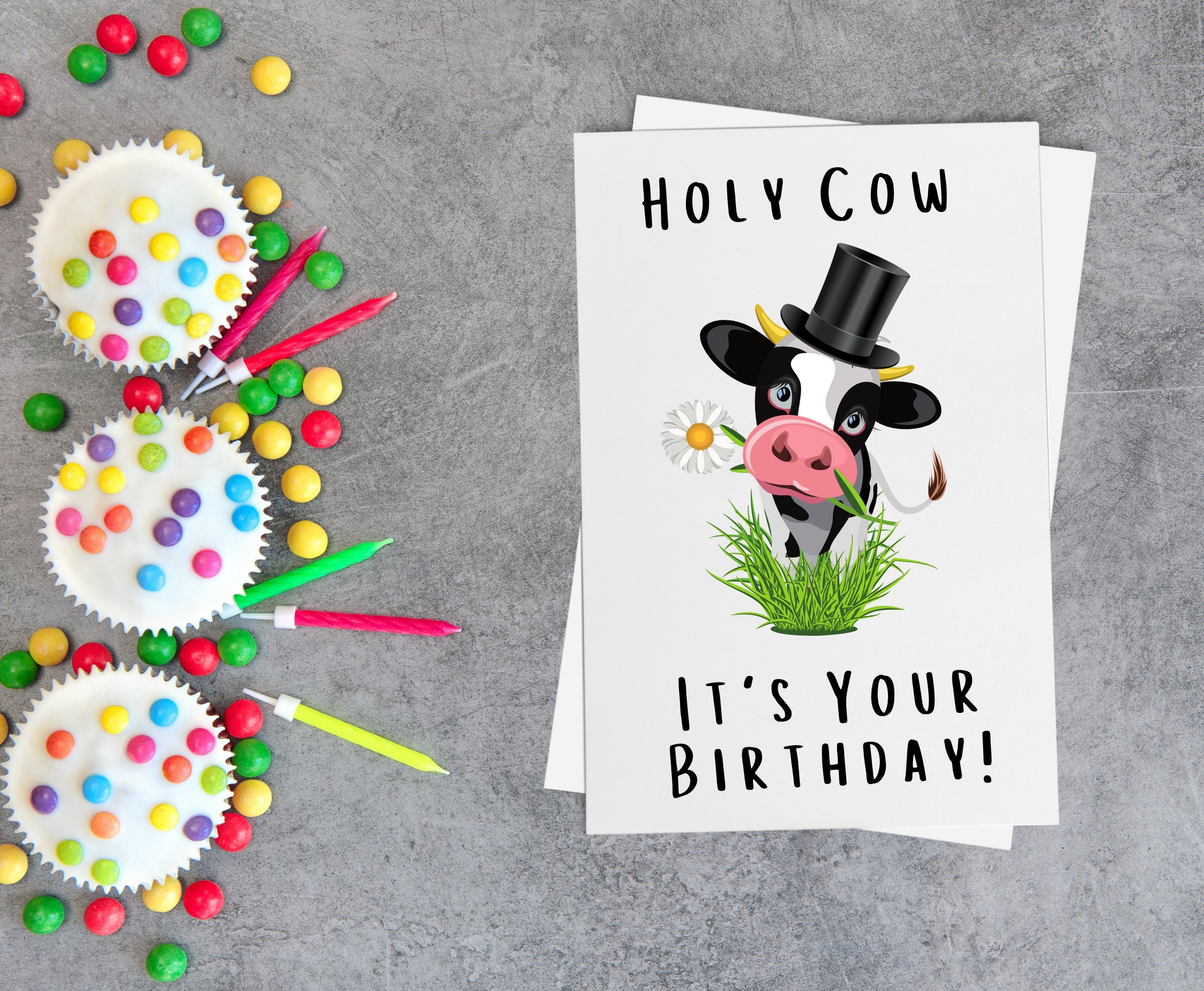 Holy Cow It's Your Birthday Card Send Warm Birthday - Etsy Canada