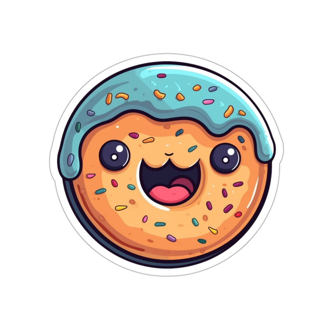 Cute Donut Sticker Cute Donut Lover Sticker for Donut Gift for Donut ...