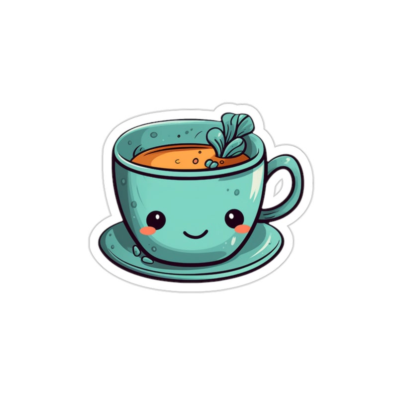 Cute Teacup Sticker Cute Teacup Sticker for Tea Lover Sticker for Tea ...
