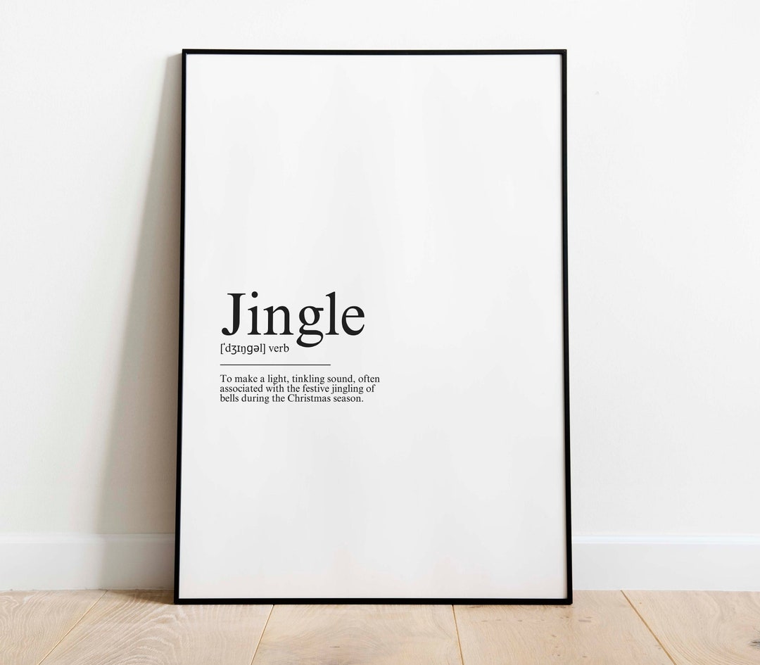 Jingle Definition Print, Christmas Poster, Quote Wall Art, Festive Art ...