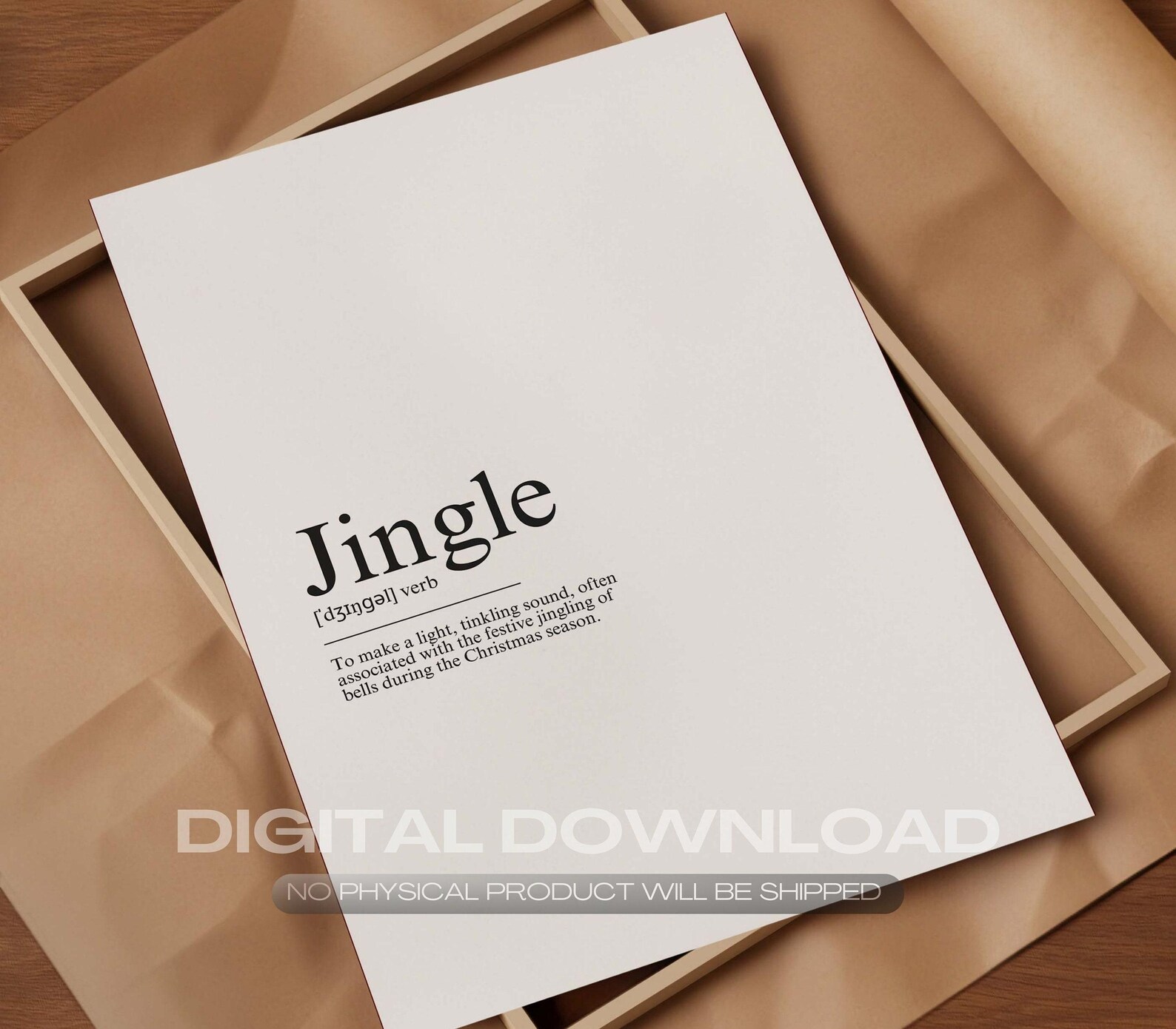 Jingle Definition Print, Christmas Poster, Quote Wall Art, Festive Art ...