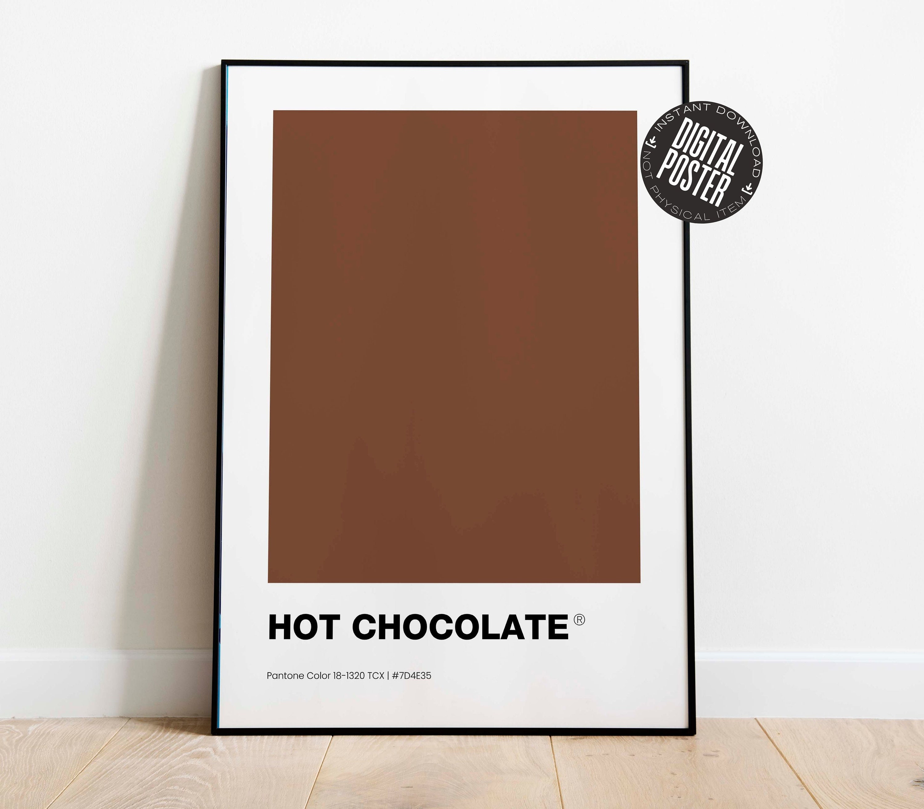 Mocha Pantone, COFFEE Pantone Print Poster, Brown Pantone Wall Art ...