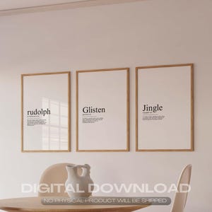 Rudolph Definition Print, Christmas Poster, Quote Wall Art, Festive Art ...