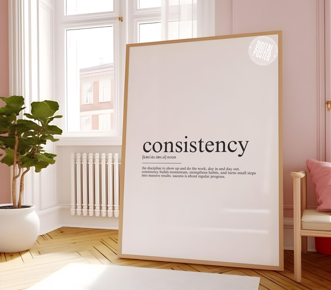 Consistency Definition Print | Office Wall Art | Home Office Decor ...