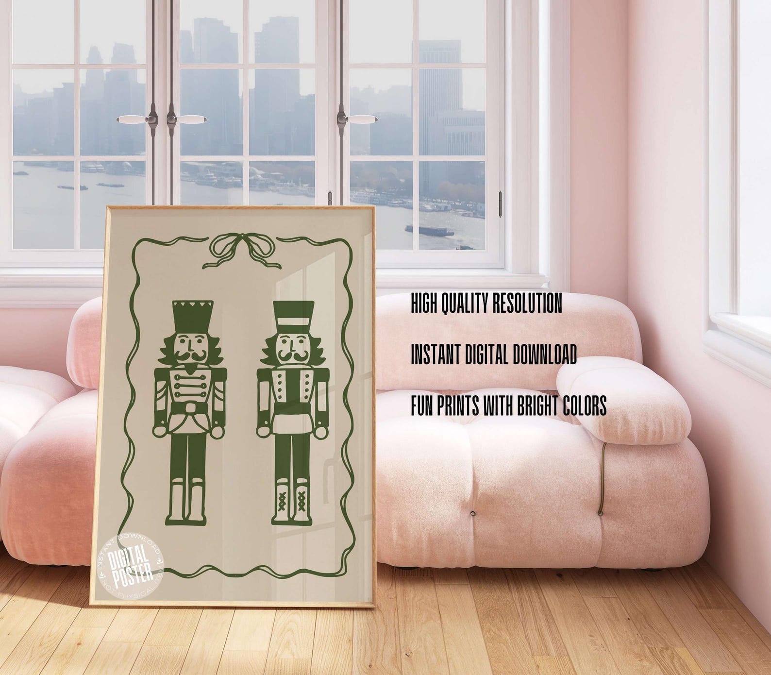 Nutcracker Christmas Art, Black and White Holiday Print, Neutral Xmas ...