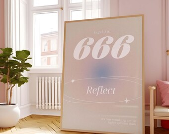 666 Angel Number Aura Printable Wall Art - Etsy