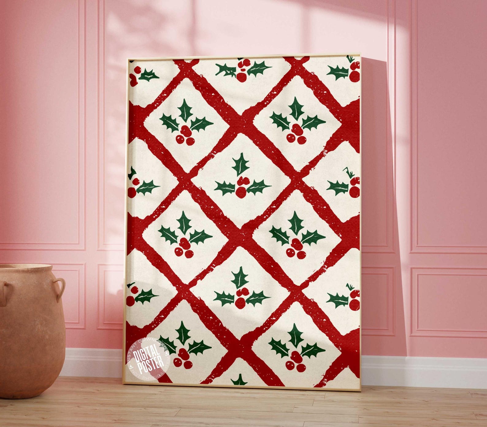 Mistletoe Wall Art, Christmas Wall Art, Cute Holiday Decor, Digital ...
