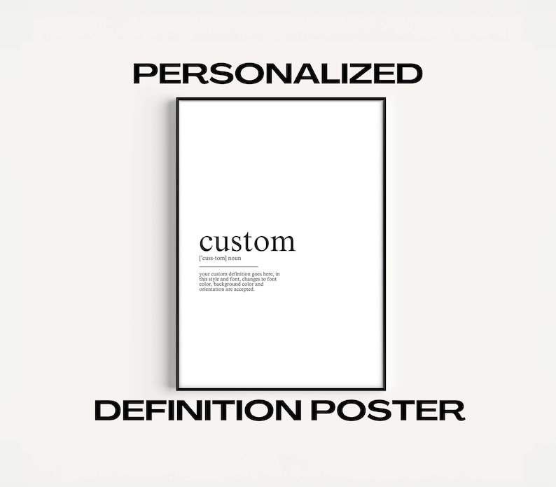 Digital Download Custom Definition Print, Birthday Gift, Custom ...