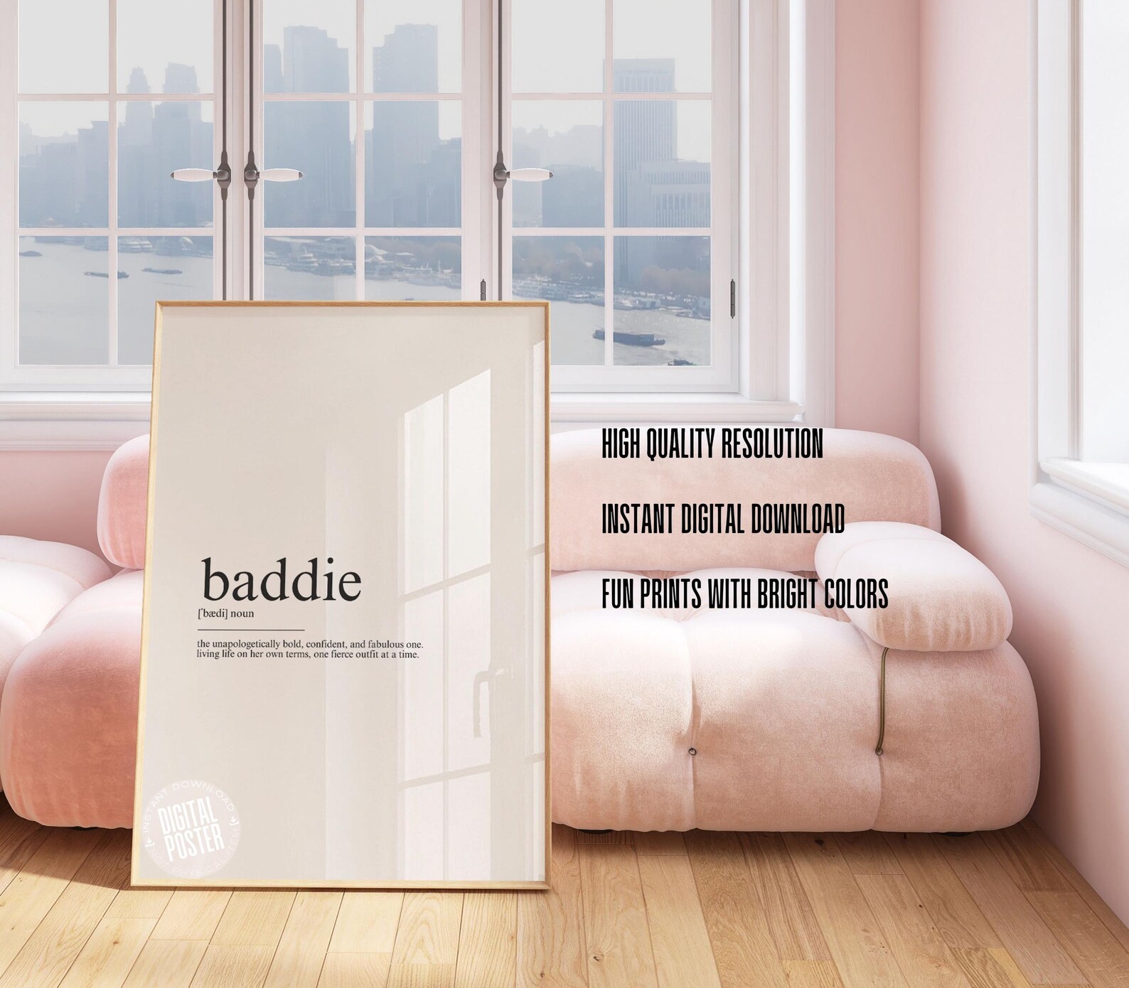 Baddie Definition Print | Baddie Art Print | Funny Home Decor | Dorm ...