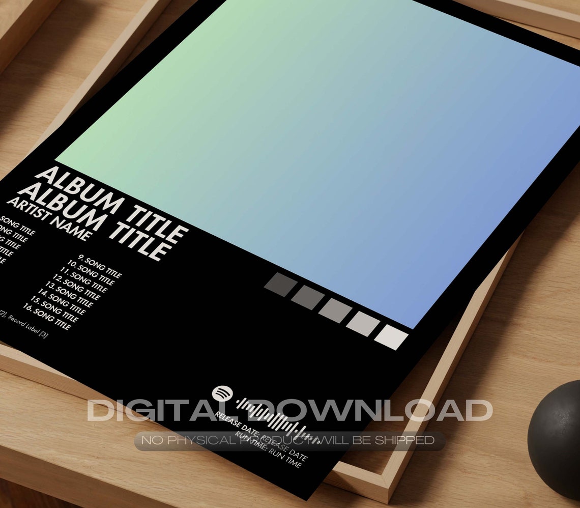 Album Cover Poster Canva Template Customizable Digital Music Poster Album Poster Personalizable ...