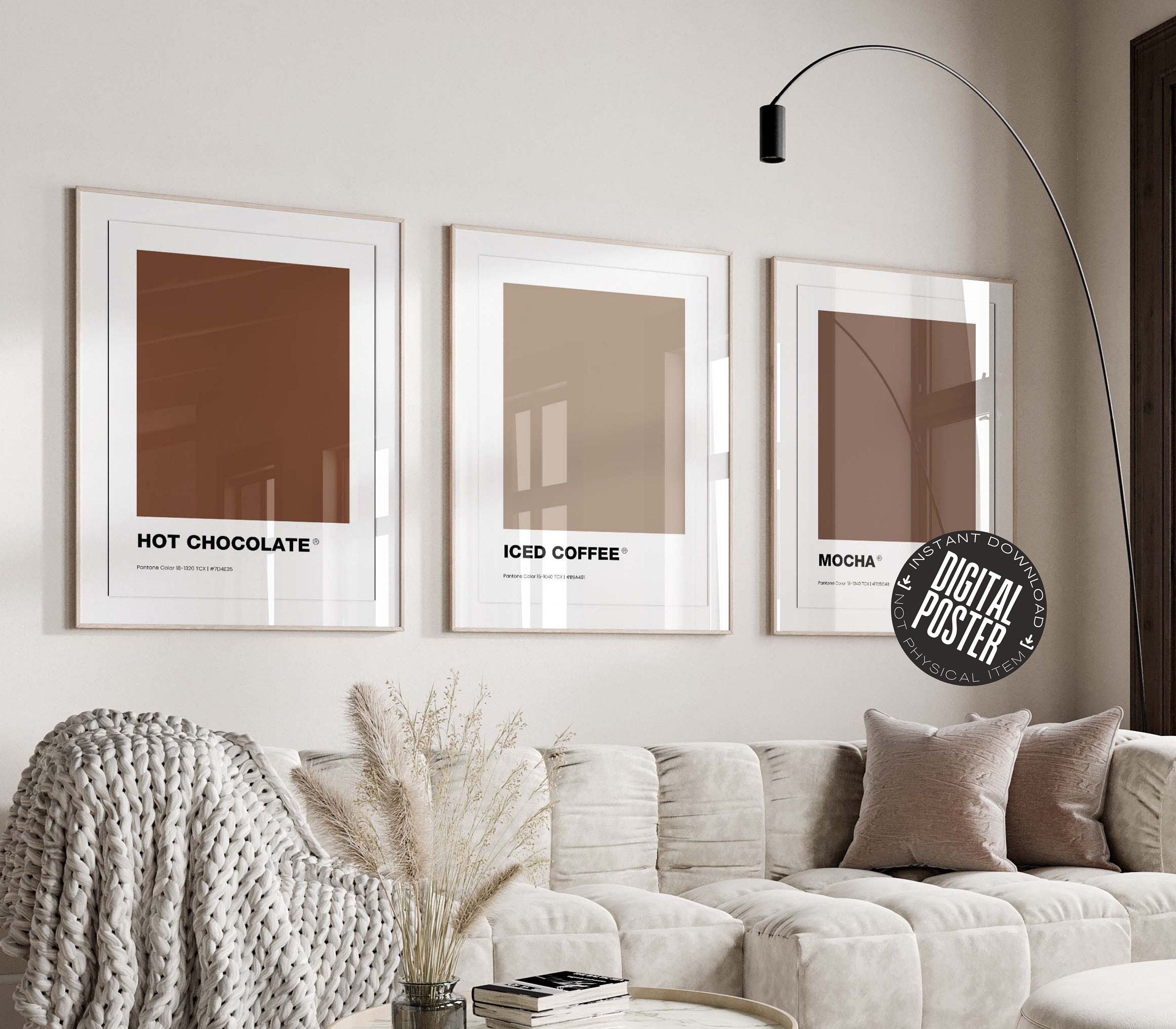 Mocha Pantone, COFFEE Pantone Print Poster, Brown Pantone Wall Art ...