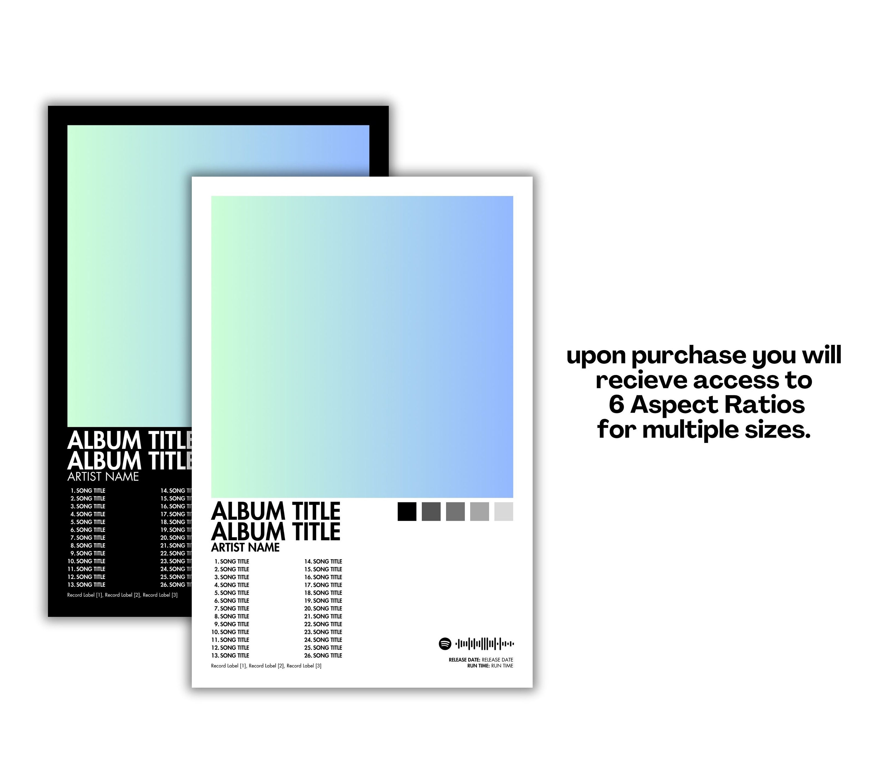 Album Cover Poster Canva Template Customizable Digital Music Poster ...