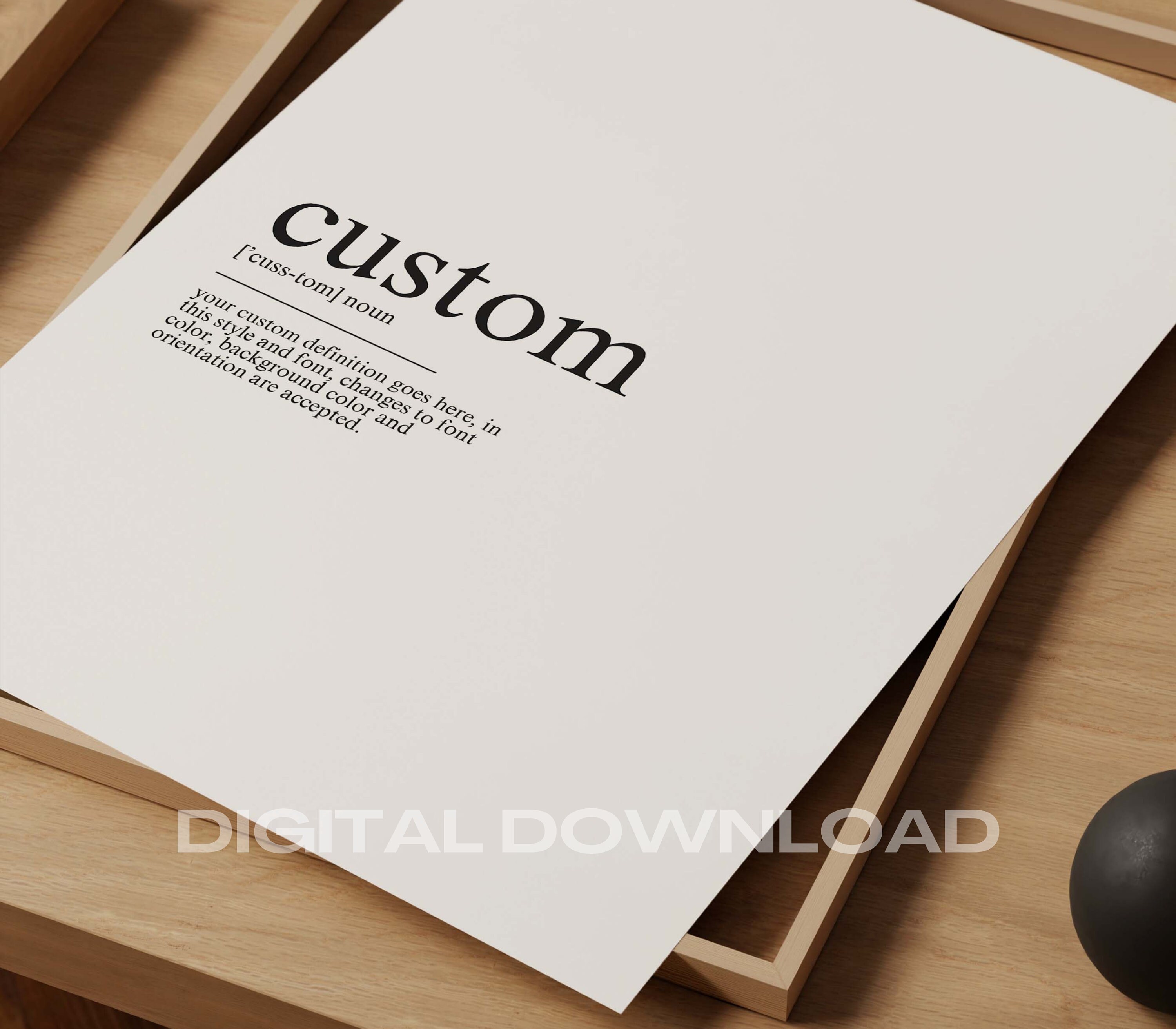 Digital Download Custom Definition Print, Birthday Gift, Custom ...