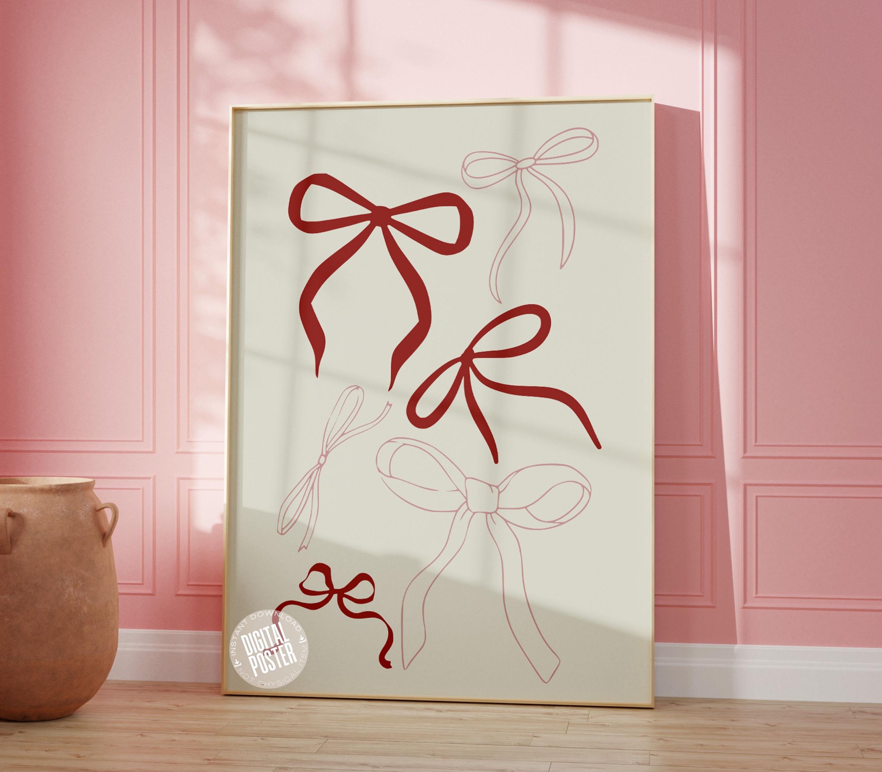 Xmas Bows Christmas Wall Art, Trendy Holiday Prints, Festive Xmas Bows ...