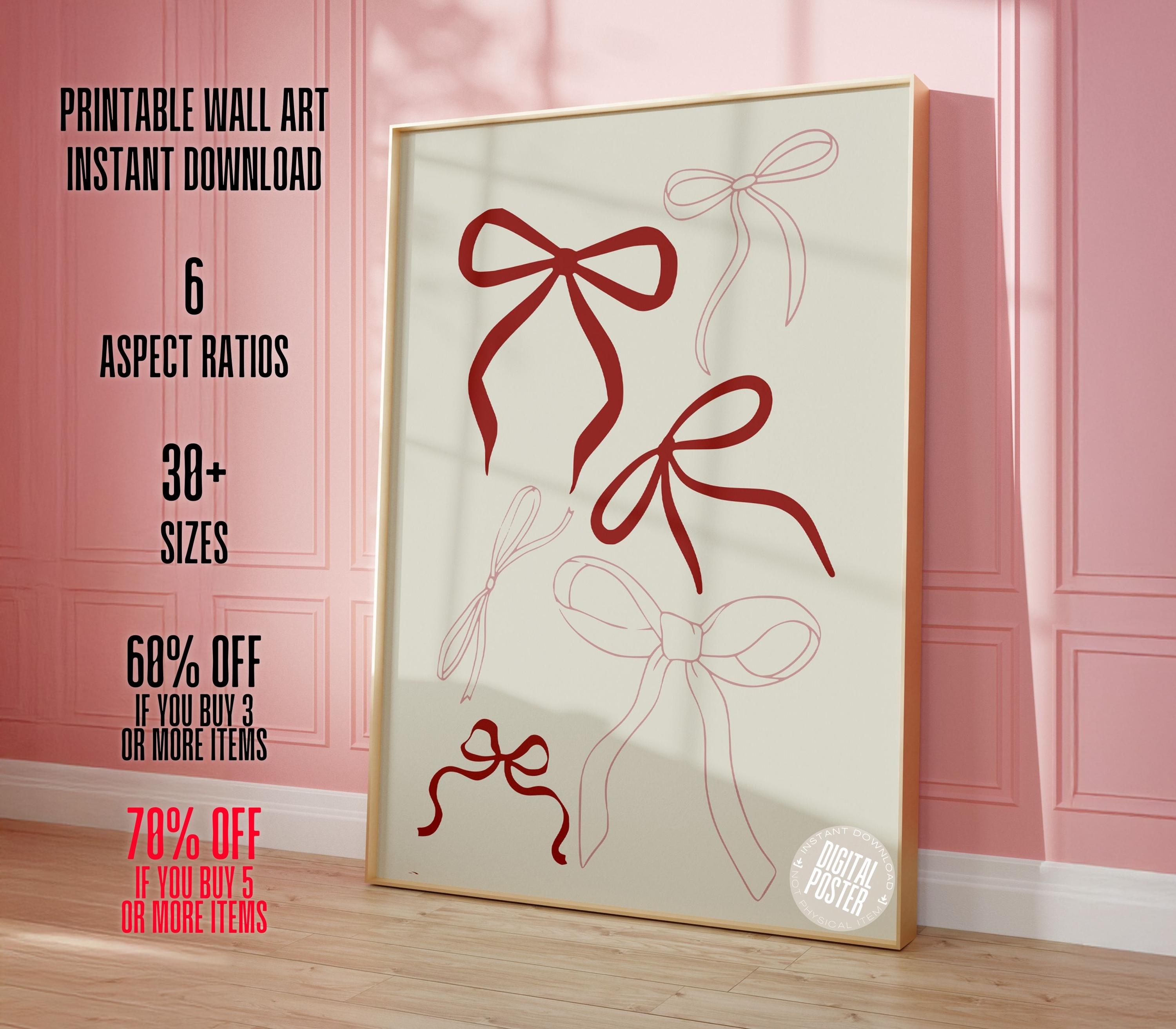 Xmas Bows Christmas Wall Art, Trendy Holiday Prints, Festive Xmas Bows ...