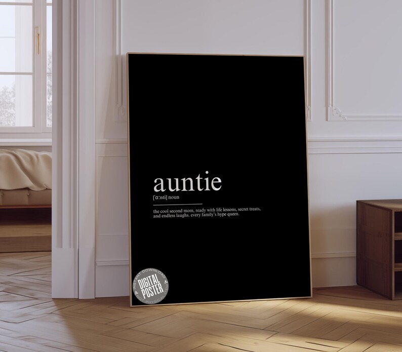 Auntie Definition Print | Gifts for Her | Gifts for Aunt | Aunt Present ...