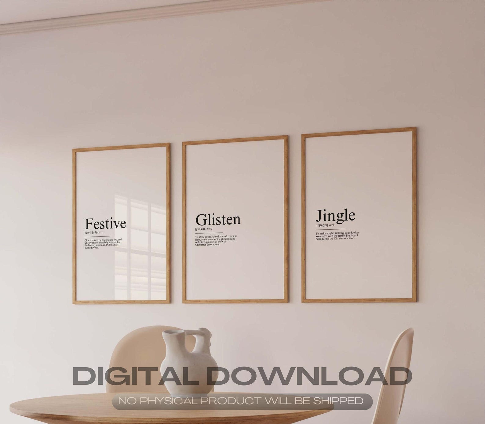 Jingle Definition Print, Christmas Poster, Quote Wall Art, Festive Art ...