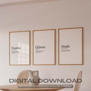 Jingle Definition Print, Christmas Poster, Quote Wall Art, Festive Art ...