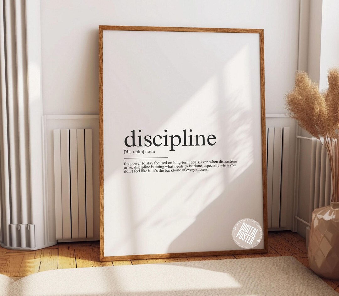 Discipline Definition Print | Office Wall Art | Home Office Decor ...