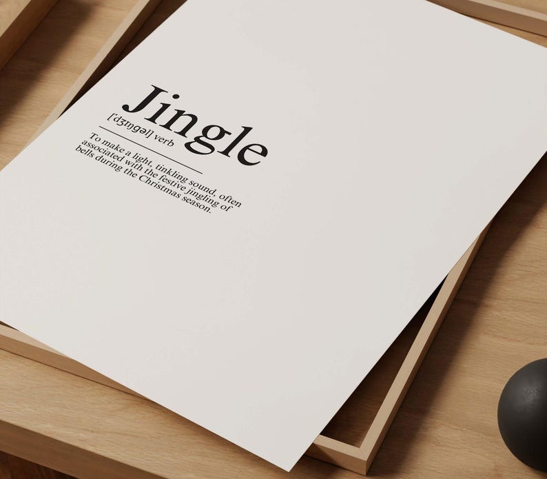Jingle Definition Print, Christmas Poster, Quote Wall Art, Festive Art ...