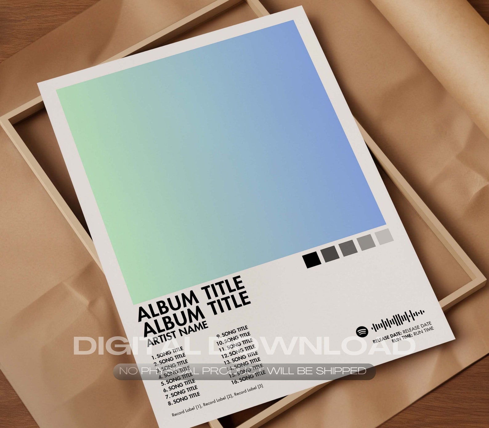 Album Cover Poster Canva Template Customizable Digital Music Poster Album Poster Personalizable ...