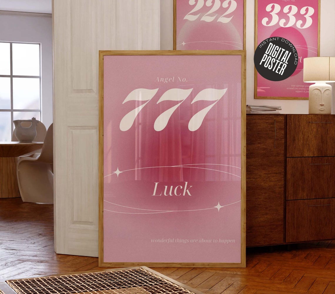 Aura Angel Number Poster 777 Instant Printable Download, Angel Number ...