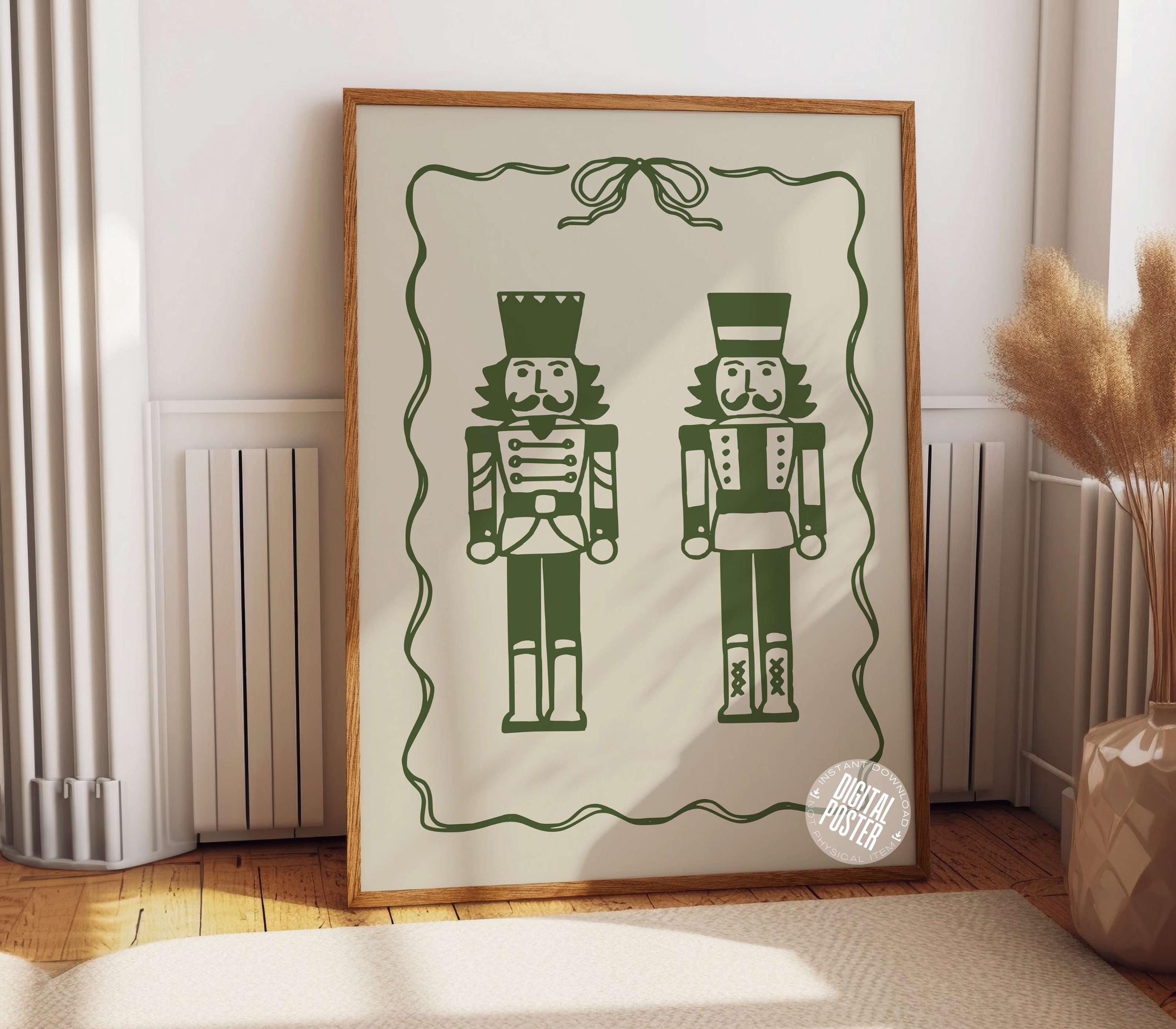 Nutcracker Christmas Art, Black and White Holiday Print, Neutral Xmas ...