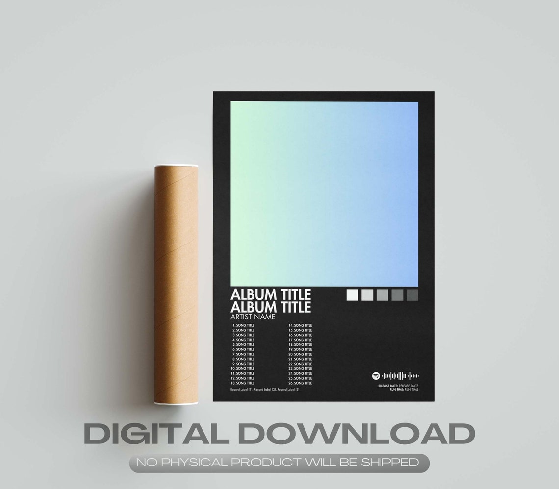 Album Cover Poster Canva Template Customizable Digital Music Poster Album Poster Personalizable ...