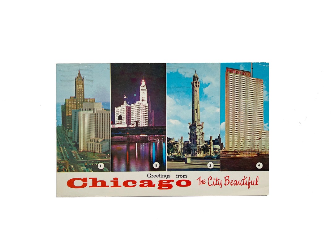 Vintage 1963 Chicago Tourism Landmarks Postcard - Prudential Building ...
