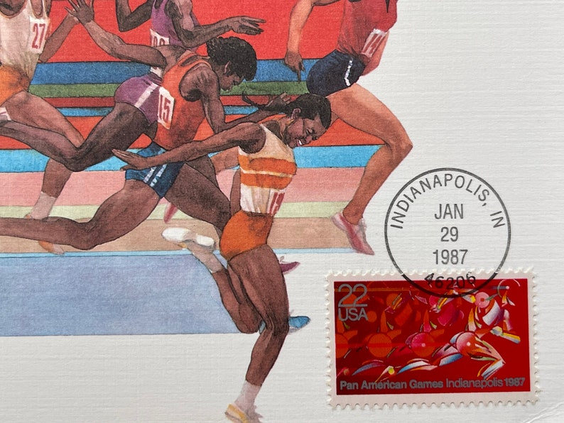 Vintage 1987 Summer Olympics First Day Issue Maximum Postcards Track ...
