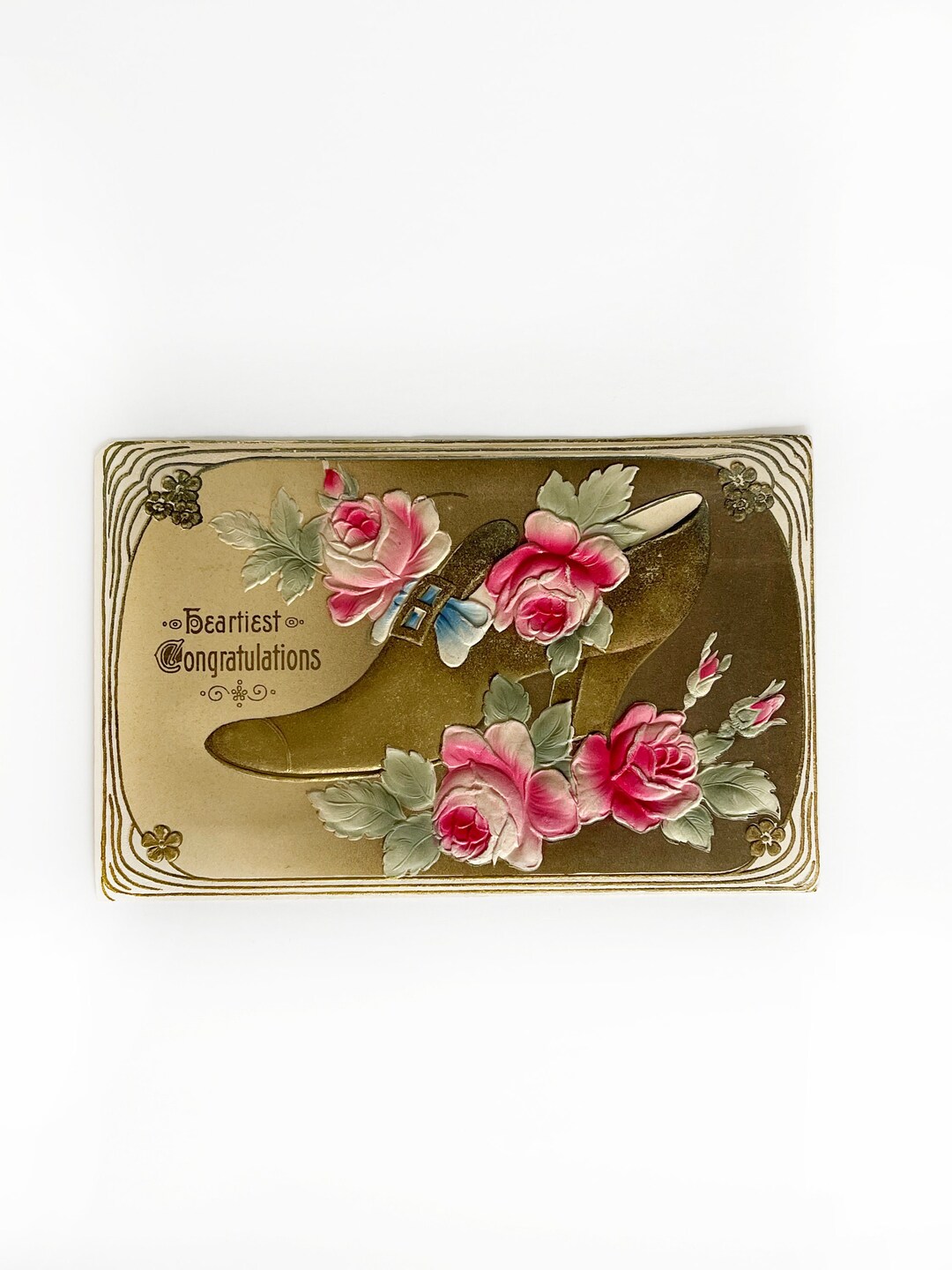 Vintage 1913 Heartiest Congratulations Embossed Post Card - High Heel ...