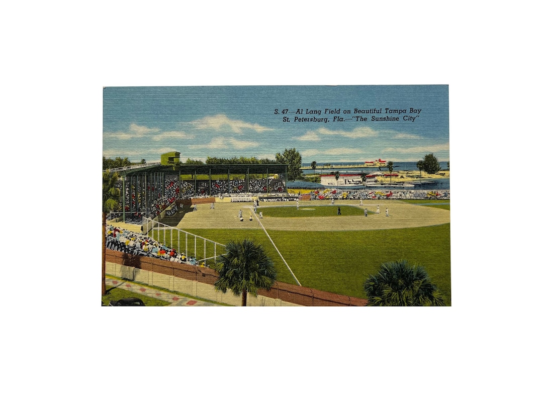 Vintage 1940s Postcard of Al Lang Field, Tampa Bay St. Petersburg ...