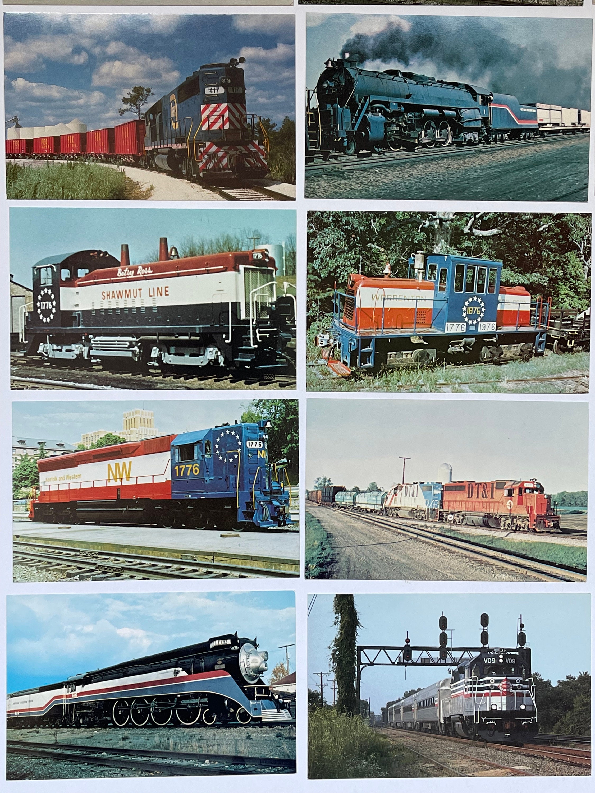 Vintage Lot of 15 Patriotic Train Postcards Collectable Bundle Steam ...