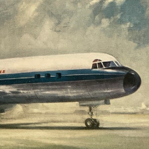 Vintage KLM Royal Dutch Airlines Postcard - Lockheed Prop Jet Electra ...