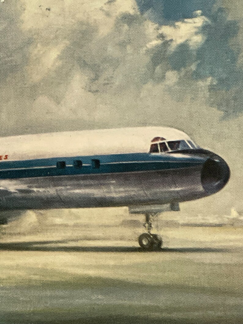 Vintage KLM Royal Dutch Airlines Postcard - Lockheed Prop Jet Electra ...