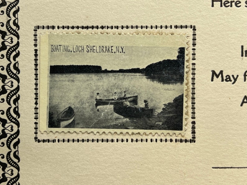 Antique 1910s Birthday Greeting Postcard - Boating of Loch Sheldrake ...