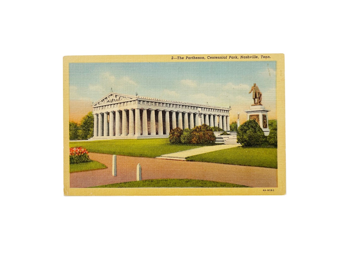 Antique 1940s Postcard Parthenon Centennial Park Nashville Tennessee ...