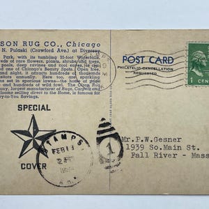 Vintage 1951 Olson Rug Co Postcard - Olson Park in Chicago Illinois ...