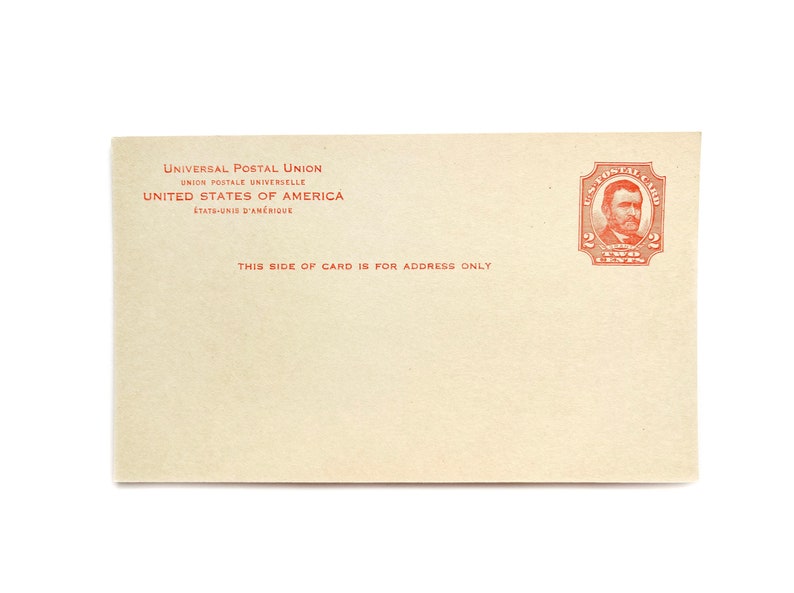 Vintage US Postcard Stationery UX25 Red Postal Card 2 Cent Ulysses ...