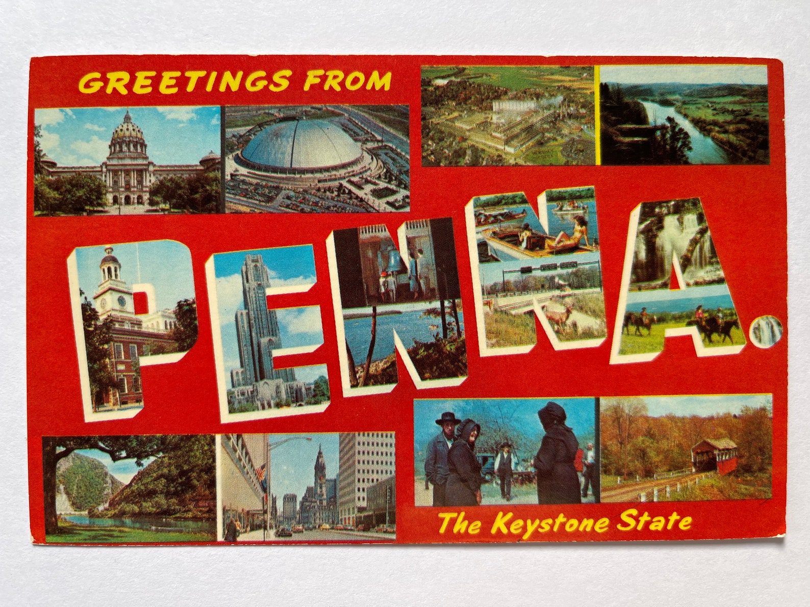 Vintage 1960s Greetings From Pennsylvania or Penna Tourism Landmark ...