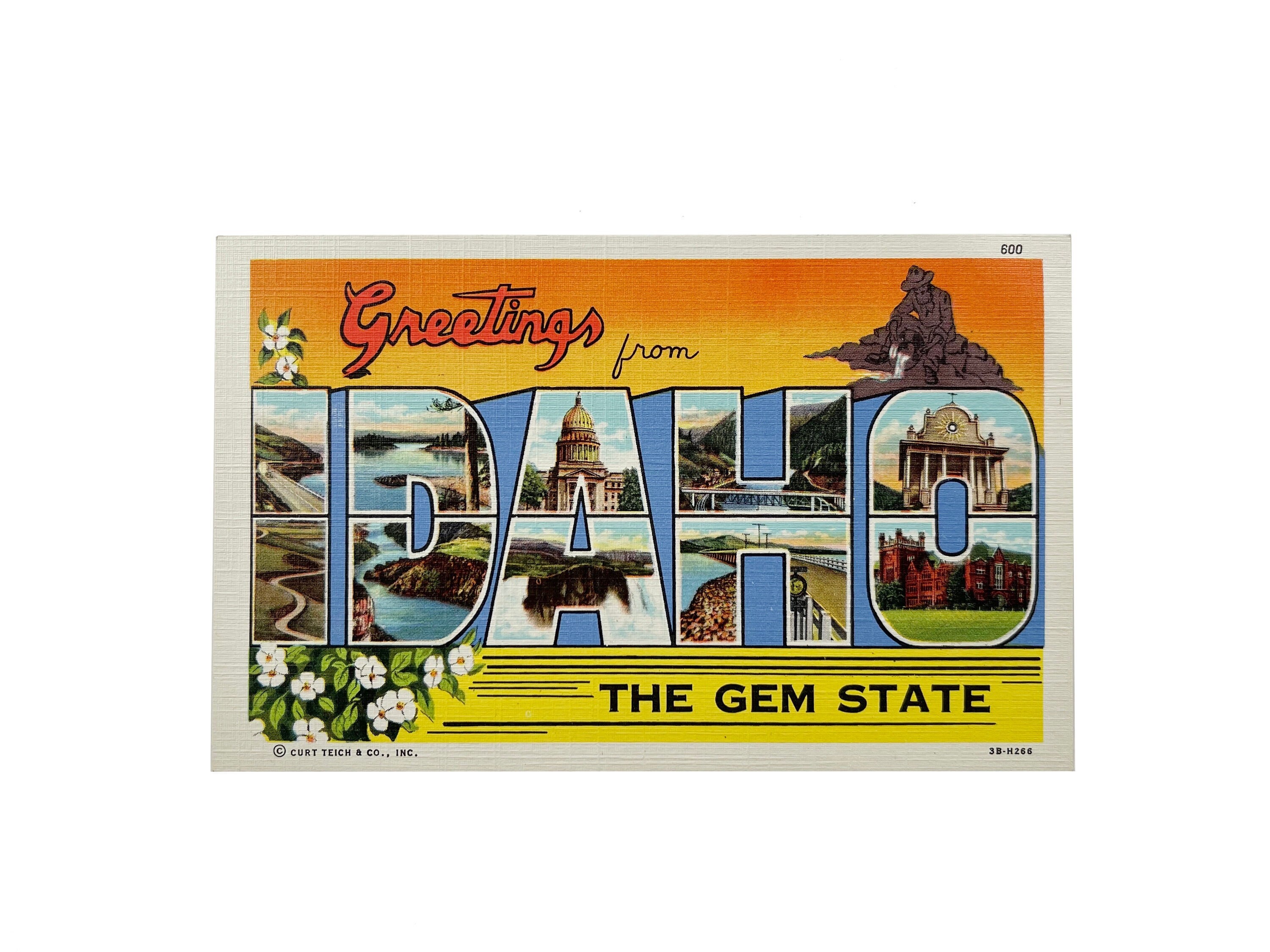 Vintage 1940s Greetings From Idaho the Gem State Tourism Large Letter ...