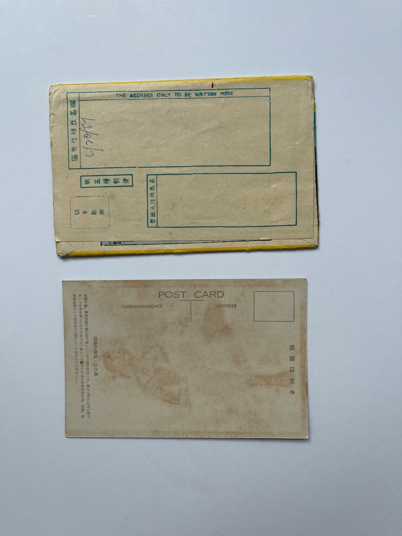 Vintage 1932 Unused Enoshima Japan Post Card and Envelope - Etsy