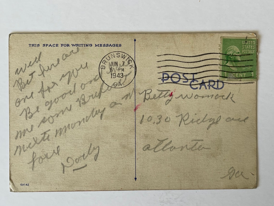 Vintage 1940s Comic Used Illustrated Funny Post Card Man With a Sign ...