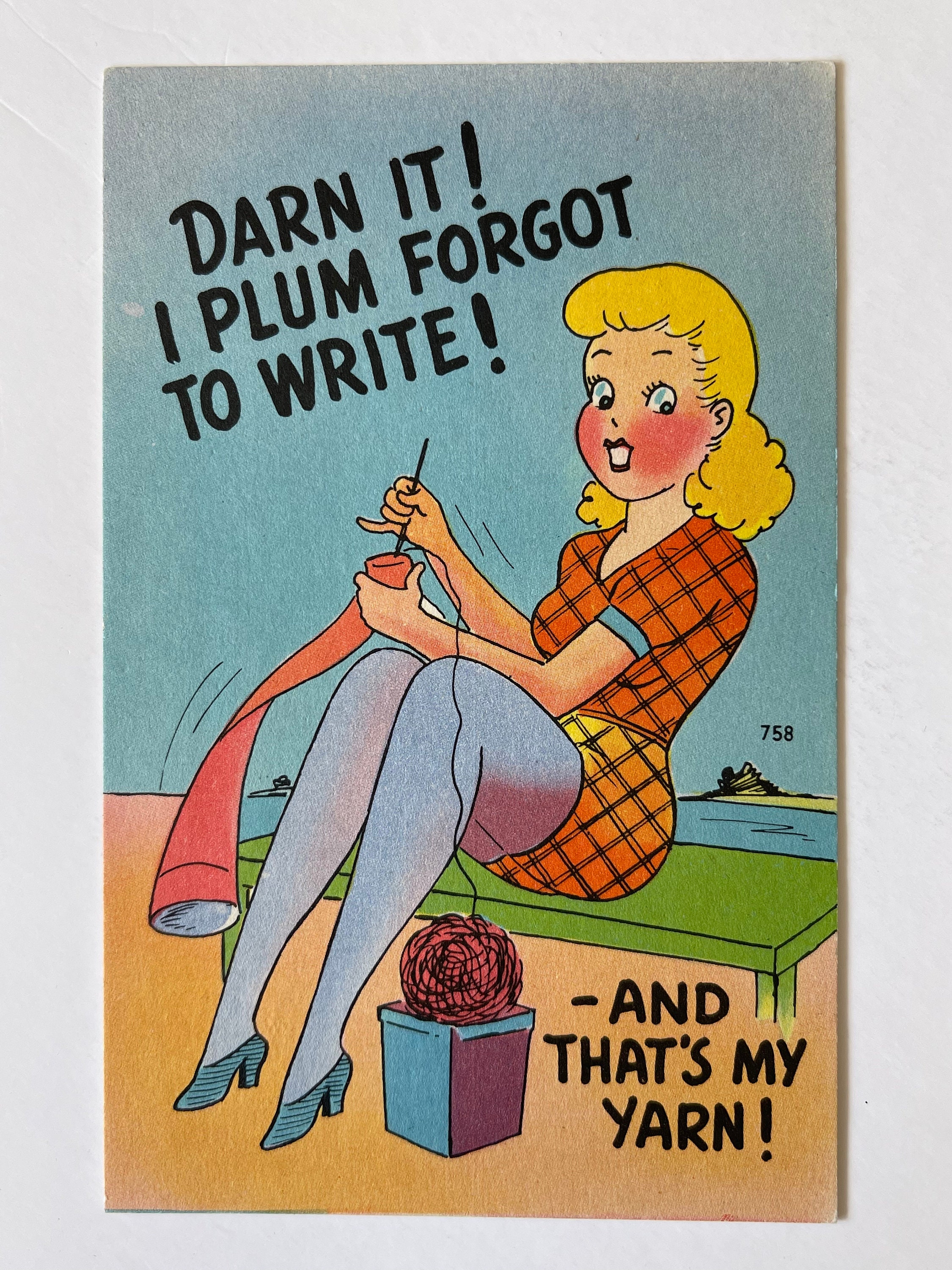 Vintage 1940s Unused Illustrated Funny Post Card - Postcrossing ...