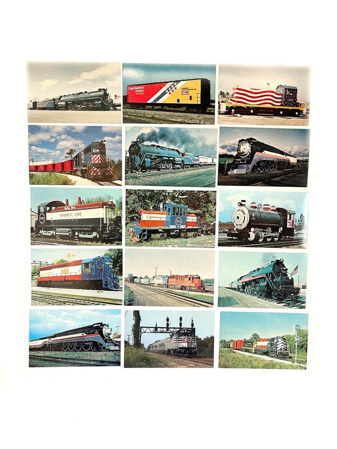 Vintage Lot of 15 Patriotic Train Postcards Collectable Bundle - Steam ...